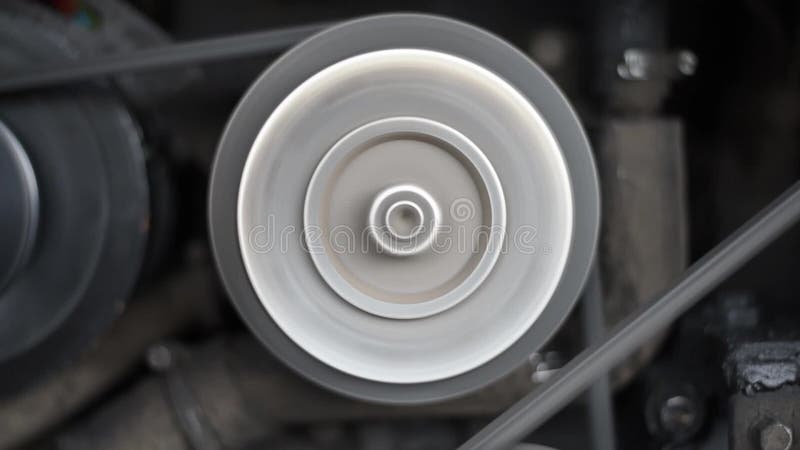 The Engine of the Car, in a Running Car, the Movement of the Belt ...