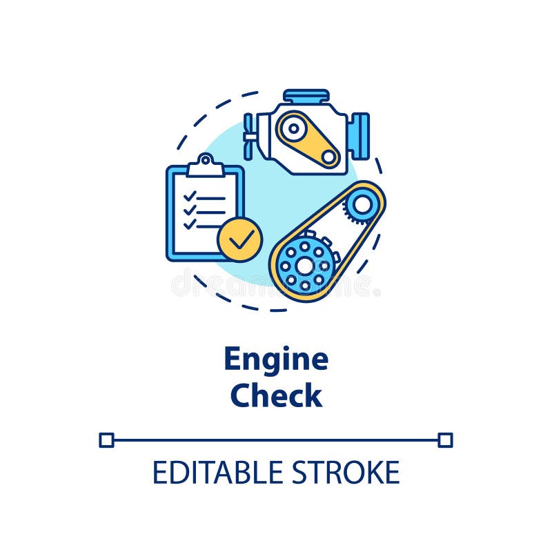 Engine Check Light on Car Dashboard Stock Illustration - Illustration ...