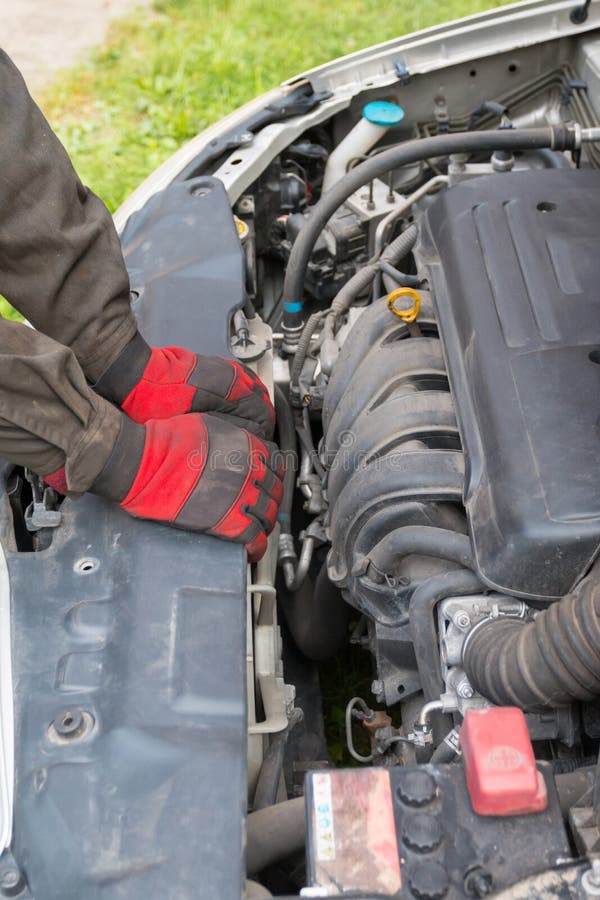 Engine check stock photo. Image of cover, coolant, open - 75598772