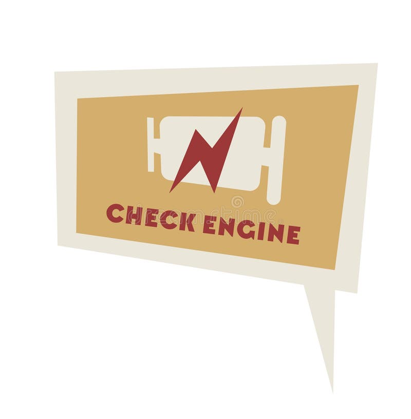 Engine Check Warning Icon Vector Stock Vector - Illustration of ...