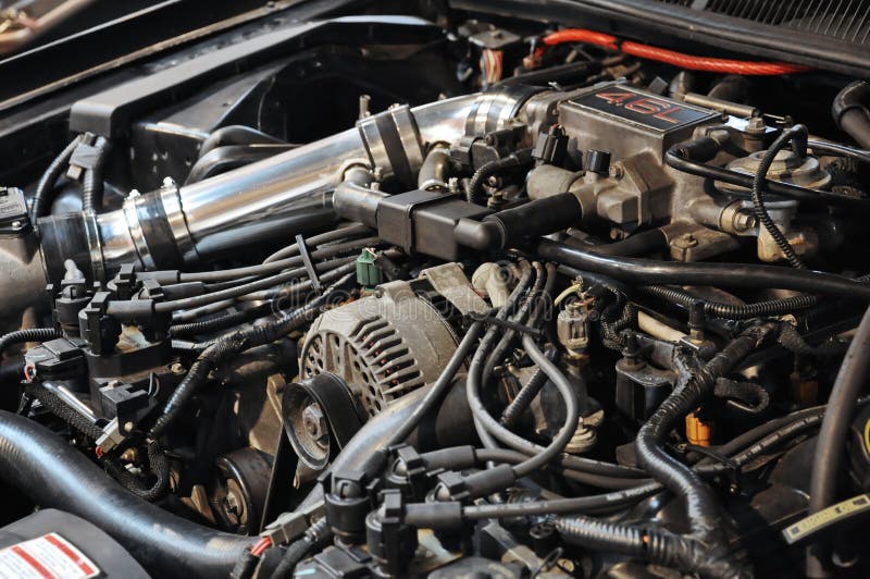 Engine compartment stock photo. Image of detail, motor - 48212074