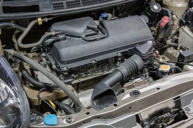 Engine and Engine Compartment of the Car Stock Photo - Image of broken ...