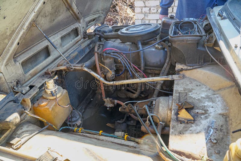 The Engine Compartment of the Car Stock Image - Image of background ...