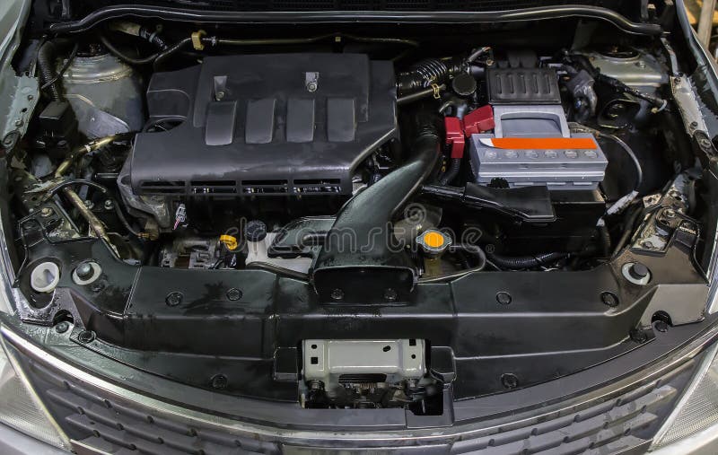 Engine Compartment of the Car Stock Photo - Image of industry, work ...