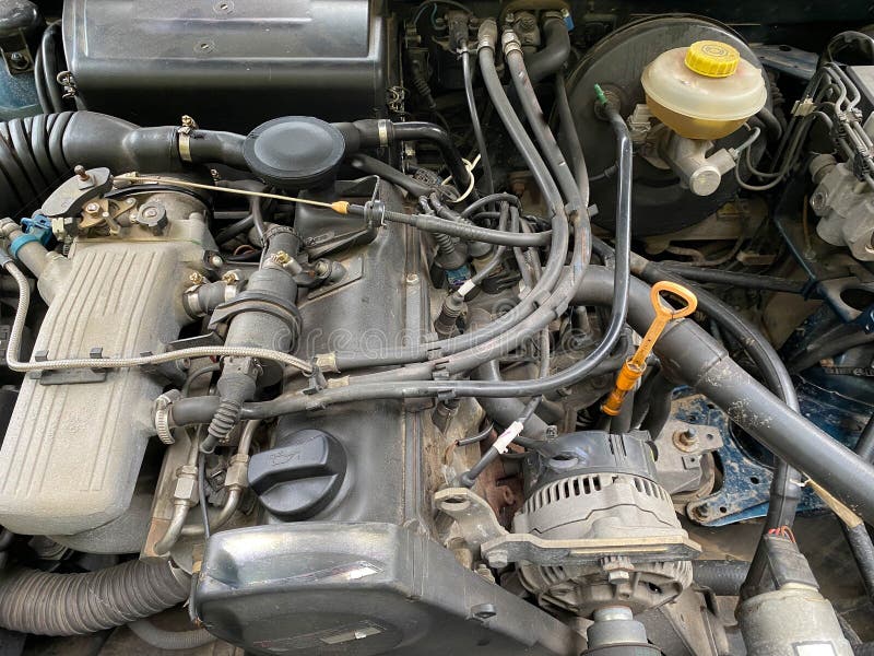 The Engine Compartment and Motor of a High Performance Car at a Summer ...