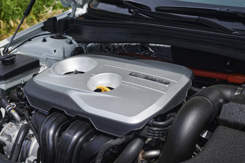 Engine Compartment of a P Car with Various Components Editorial Image ...