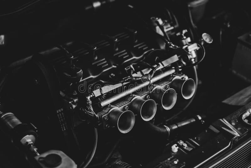 The Engine Compartment of a VW Golf Contains a Tuned Engine Stock Image ...