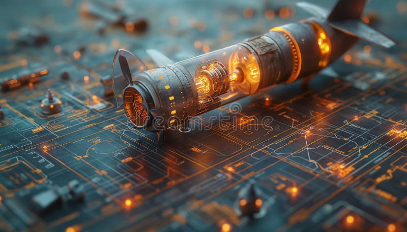 Engine Component on Futuristic Circuit Board Stock Photo - Image of ...