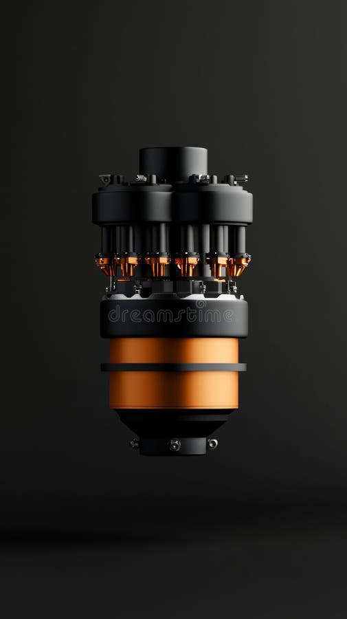 Engine Component Installation Displayed Against a Dark Backdrop ...