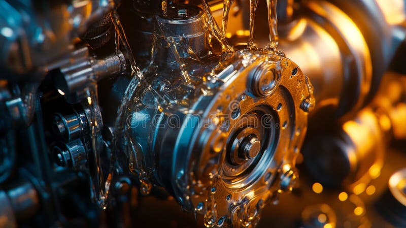 Engine Component Lubrication Process Detailed View Stock Illustration ...