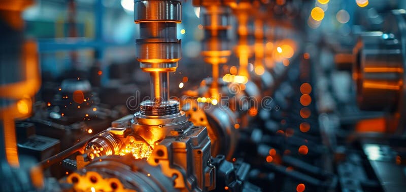 Engine Components and Assembly Close Up, Focus on, Copy Space Detailed ...