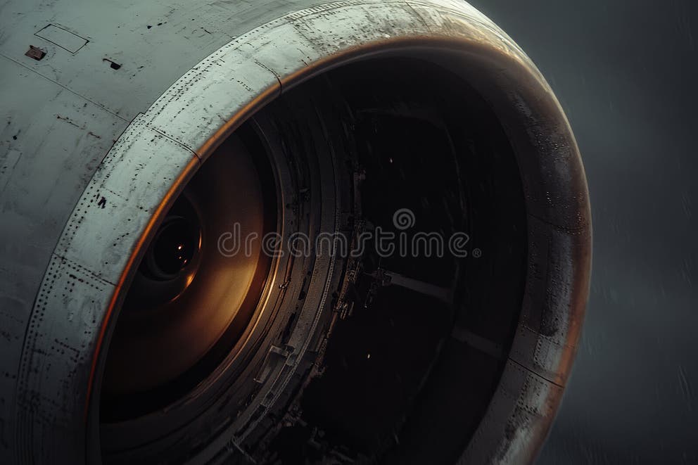 Engine Compressor Blades Exposed Stock Illustration - Illustration of ...