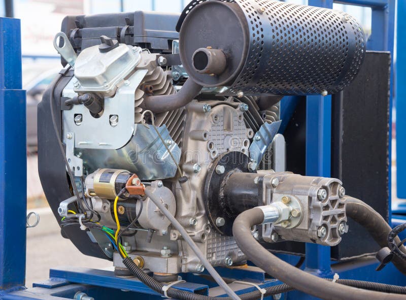 Engine of Construction Lifting Platform Stock Photo - Image of clean ...