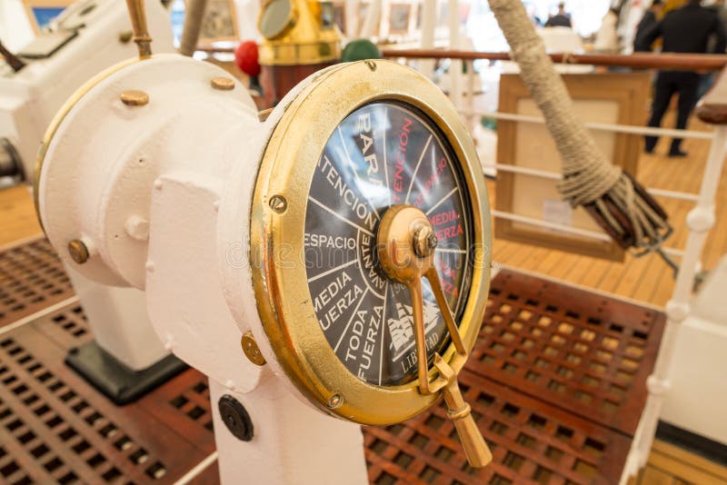 Engine Control or Joystick on an Old Tall Ship Stock Image - Image of ...