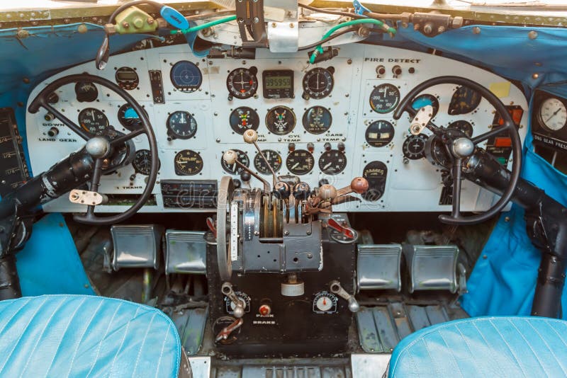 Engine Controls and Other Devices in the Cockpit Stock Photo - Image of ...
