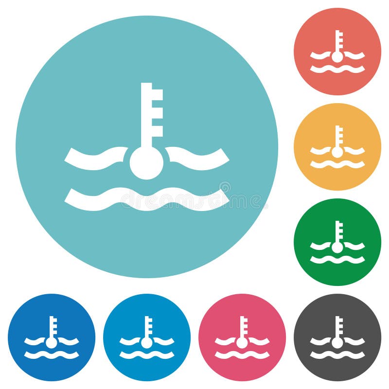 Engine Coolant Temperature Indicator Flat Round Icons Stock Vector ...