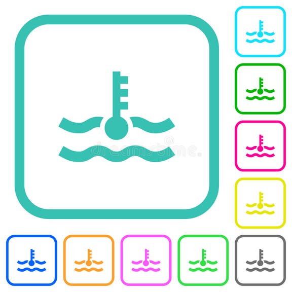 Engine Coolant Temperature Indicator Vivid Colored Flat Icons Stock ...