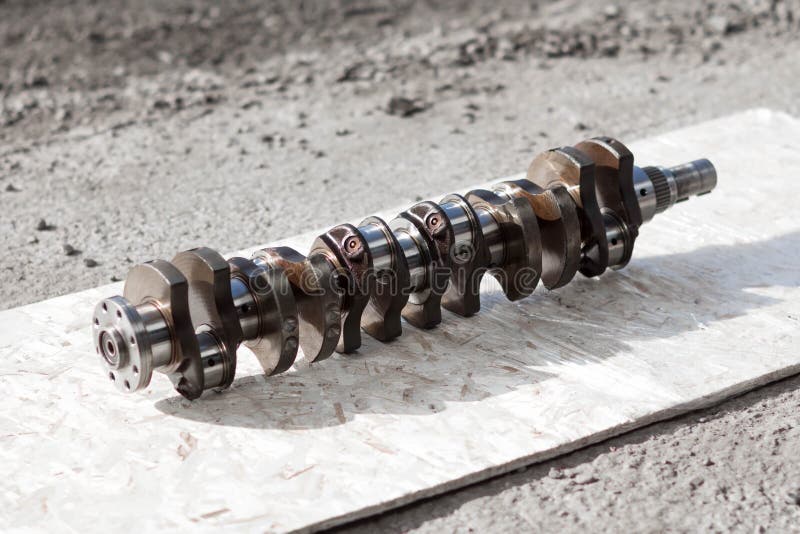 Engine Crankshaft. Disassembled Engine from the Car Stock Photo - Image ...