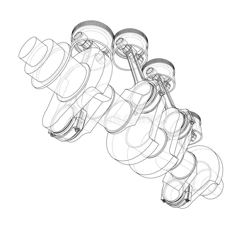 Crankshaft Sketch Stock Illustrations – 344 Crankshaft Sketch Stock ...