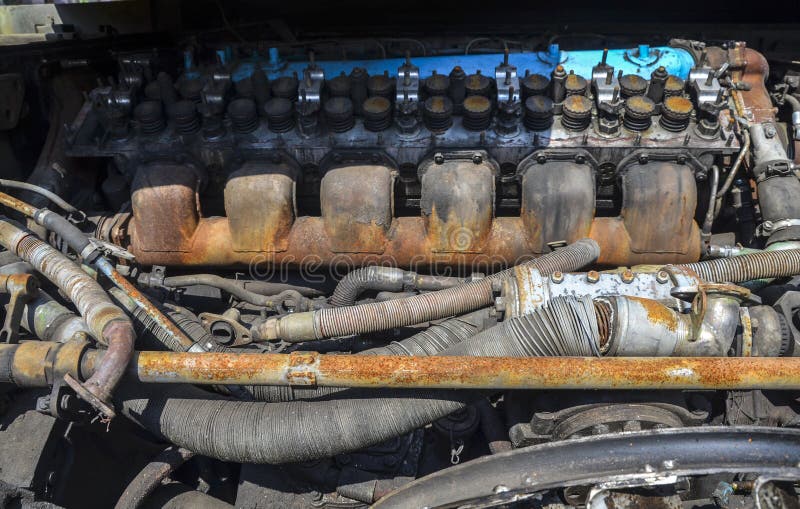 Engine of a Destroyed Russian Command and Staff Vehicle BMP-1K after ...