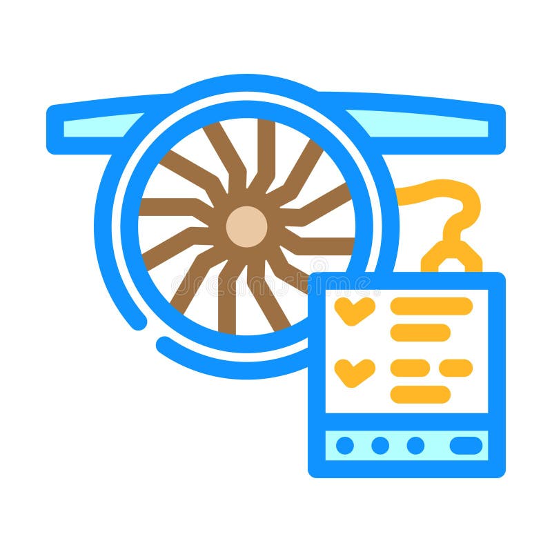 Engine Diagnostics Aircraft Color Icon Vector Illustration Stock Vector ...