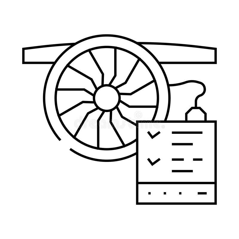 Engine Diagnostics Aircraft Line Icon Vector Illustration Stock Vector ...