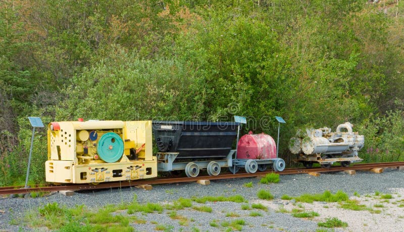 An Engine-driven Compressor and Bin Set on Tracks To Be Used ...