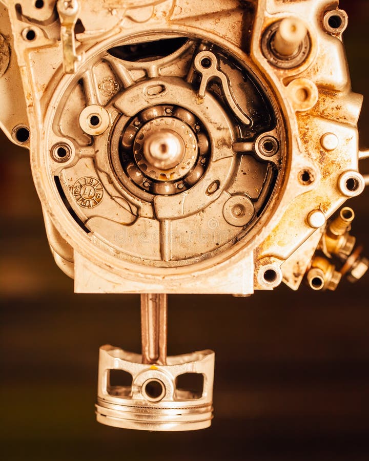 Engine Driving Shaft Bearing and Piston Stock Image - Image of engine ...