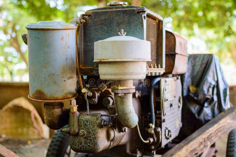 Engine of Electric Generator Stock Image - Image of antique, aged: 96161585