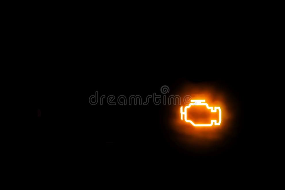 Engine/Emissions Warning Light Show on a Background Stock Image - Image ...