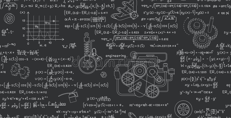 Engine Engineering Formulas. Stock Vector - Illustration of chalkboard ...