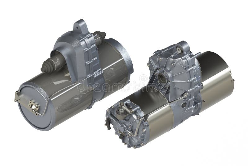 Electric Vehicle Engine Presentation, 3D Rendering Stock Illustration ...