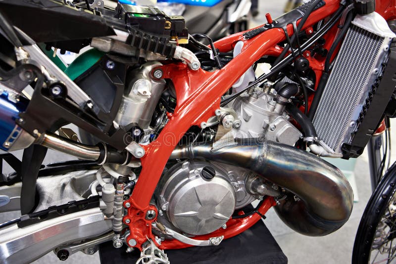 Engine of cross motorcycle stock image. Image of cross - 321297023