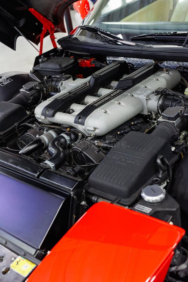 Engine of a Ferrari 456 with an Open Hood Stock Photo - Image of italy ...