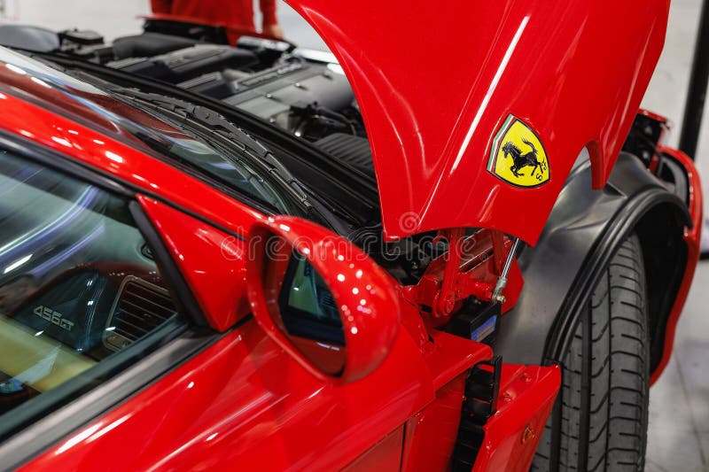 Engine of a Ferrari 456 with an Open Hood Editorial Stock Image - Image ...