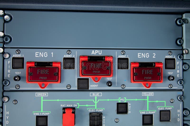 Engine Fire Warning Switches Stock Image - Image of close, safety: 18627361