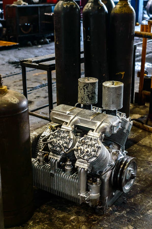 Engine on the floor. stock photo. Image of garage, drive - 43609992