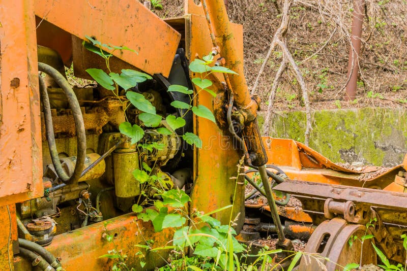 Engine and Front End of Old Bulldozer Stock Photo - Image of abandoned ...
