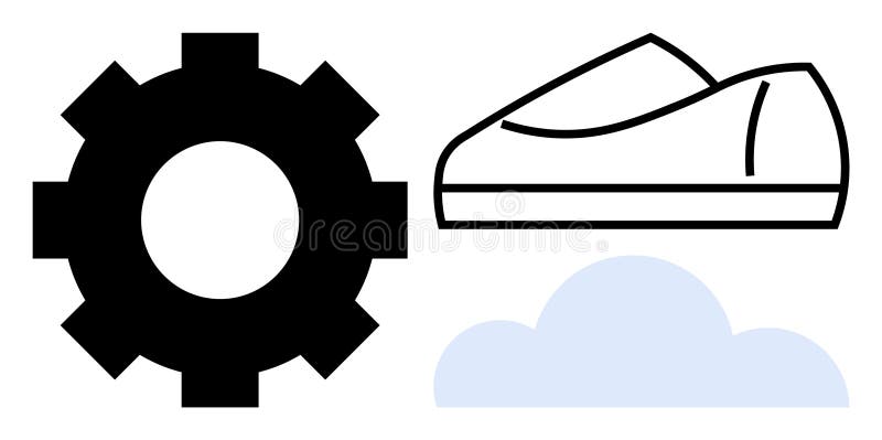 Engine Gear, Shoe Icon, and Cloud Symbol Combination Representing ...