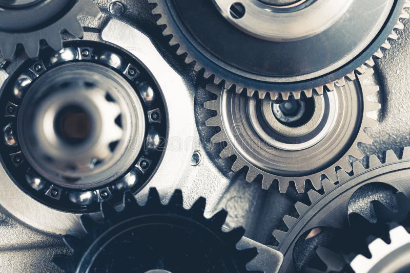 Engine gear wheels stock image. Image of gears, grey - 90765041