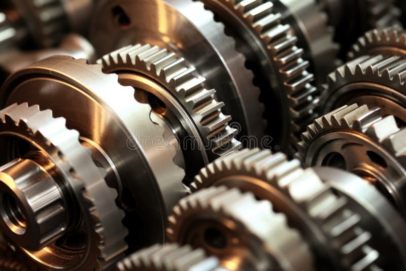 Engine Gear Wheels, Industrial Background Stock Illustration ...