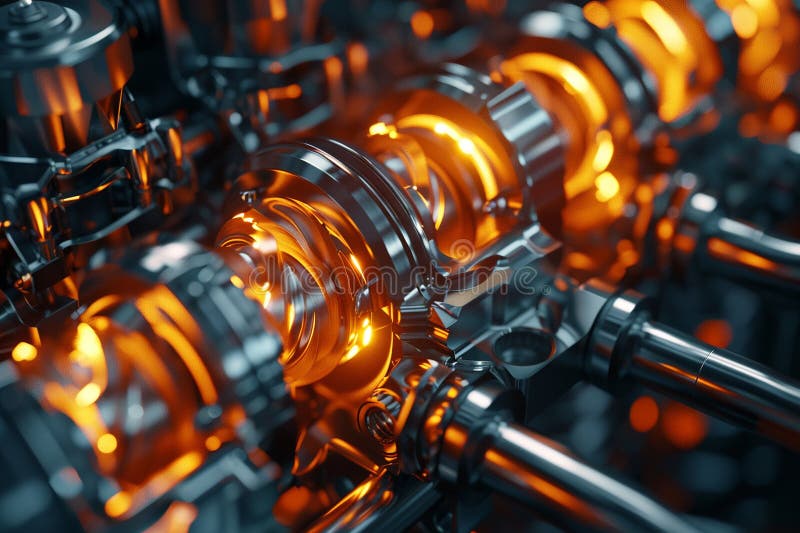 Engine Gears CloseUp Precision Engineering and Power Stock Illustration ...