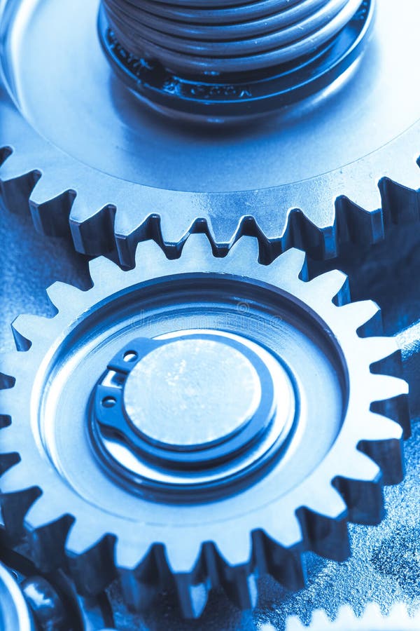 Engine Gears Wheels, Closeup View Stock Photo - Image of machine ...