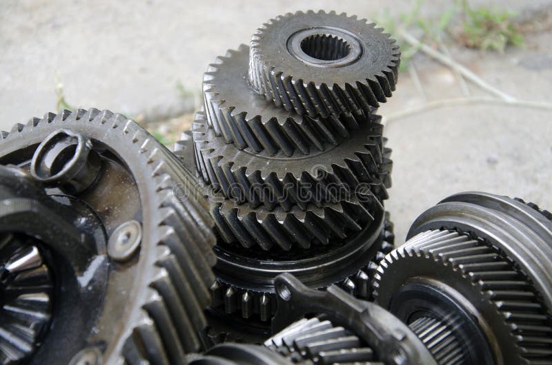 Engine Gears Wheels, Closeup View Concept Mechanical Stock Photo ...