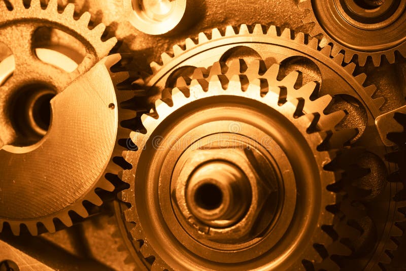 Engine Gears Wheels, Closeup View Stock Photo - Image of mechanics ...