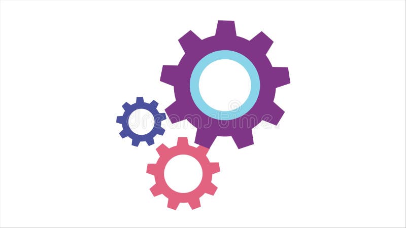 Engine Gears Wheels Rotating Animation. Working Process Stock Video ...