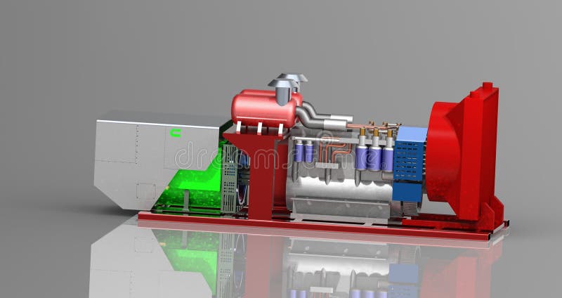 Engine of Generator 8K High Resolution Wallpaper Stock Illustration ...