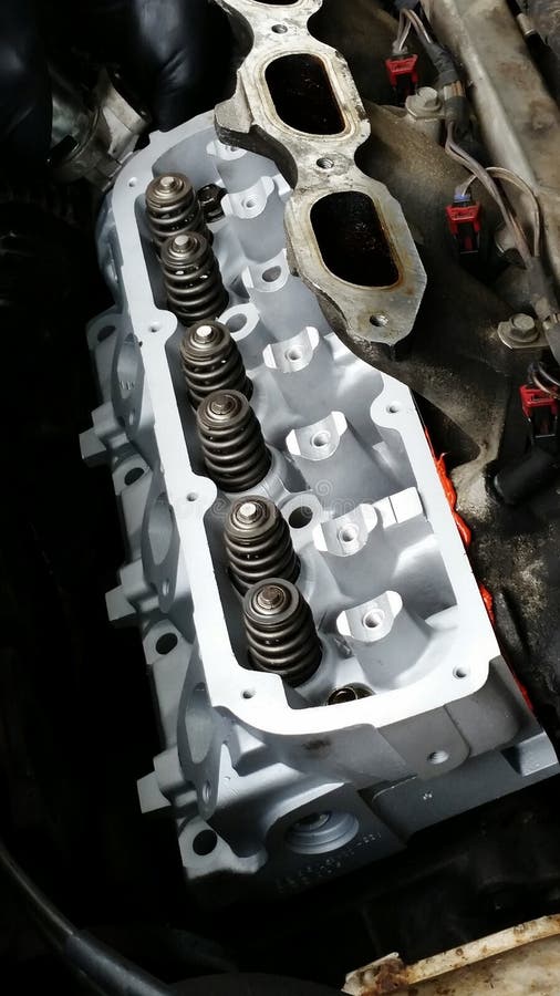 Engine head refurbished stock photo. Image of exhaustmanifold - 55237514