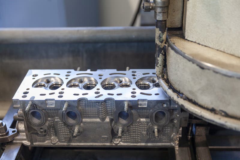 Engine head with valves stock image. Image of equipment - 254414821