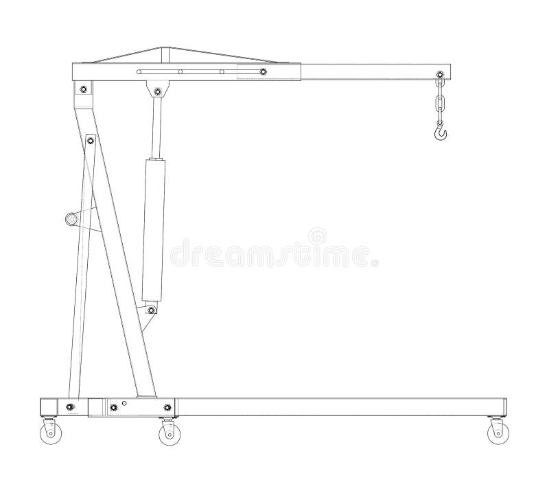 Engine Hoist. 3d Illustration Stock Illustration - Illustration of ...